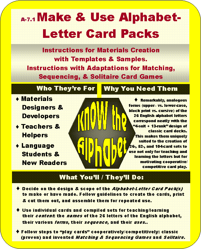 Make & Use Alphabet- Letter Card Packs - Work/Life English