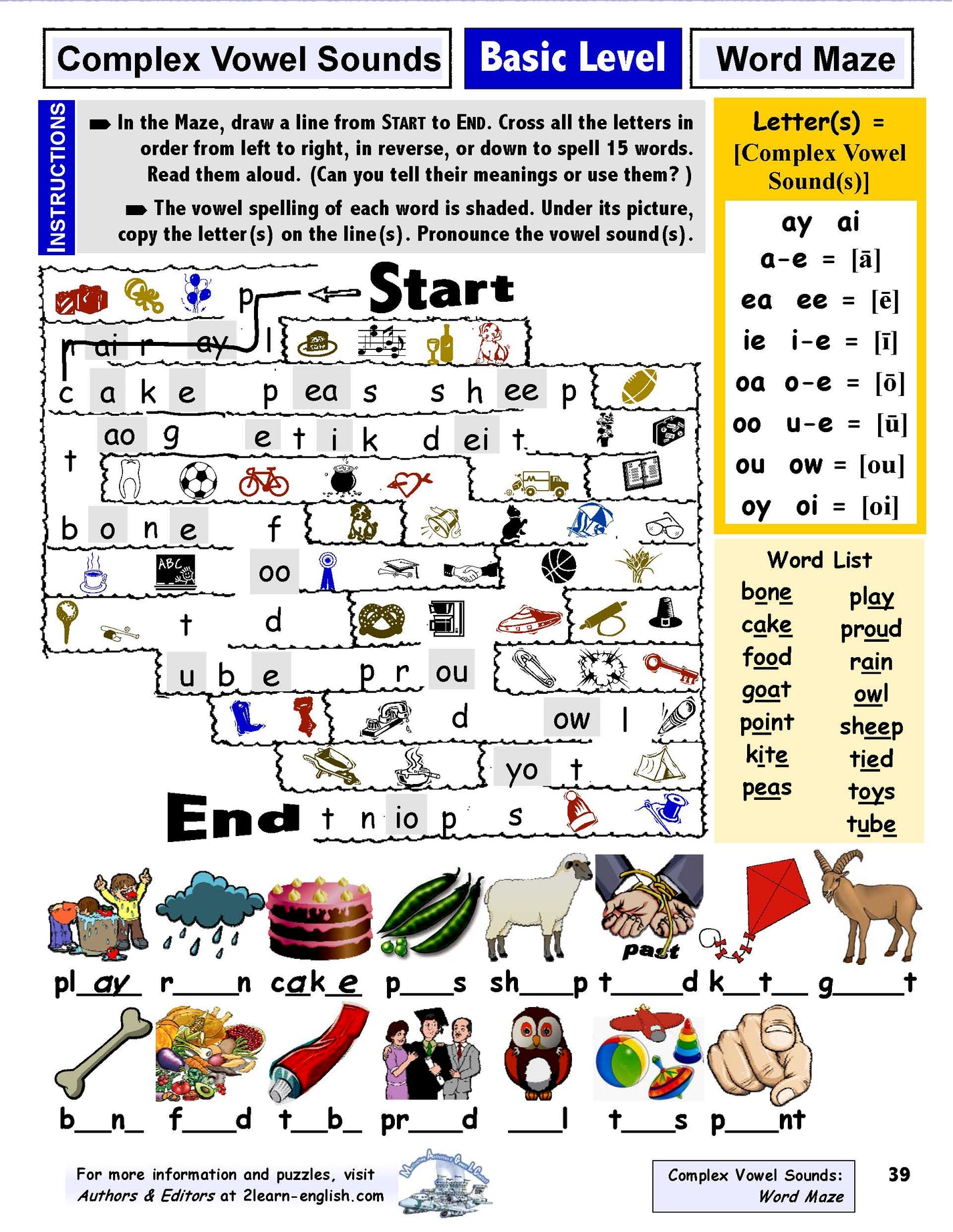 Simple & Complex Vowels in Basic Phonics & Spelling Puzzles – Work/Life ...